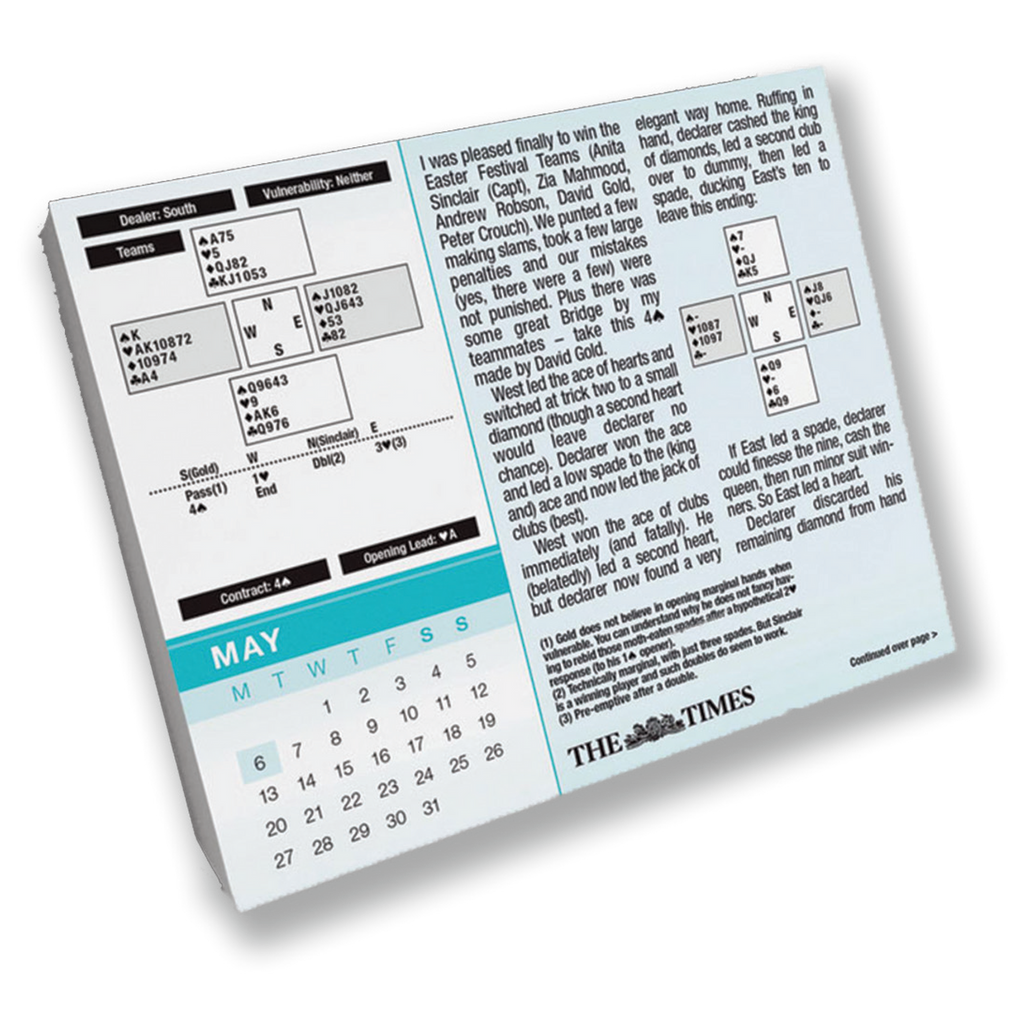 2022 Times Bridge Calendar – Baron Barclay Bridge Supply
