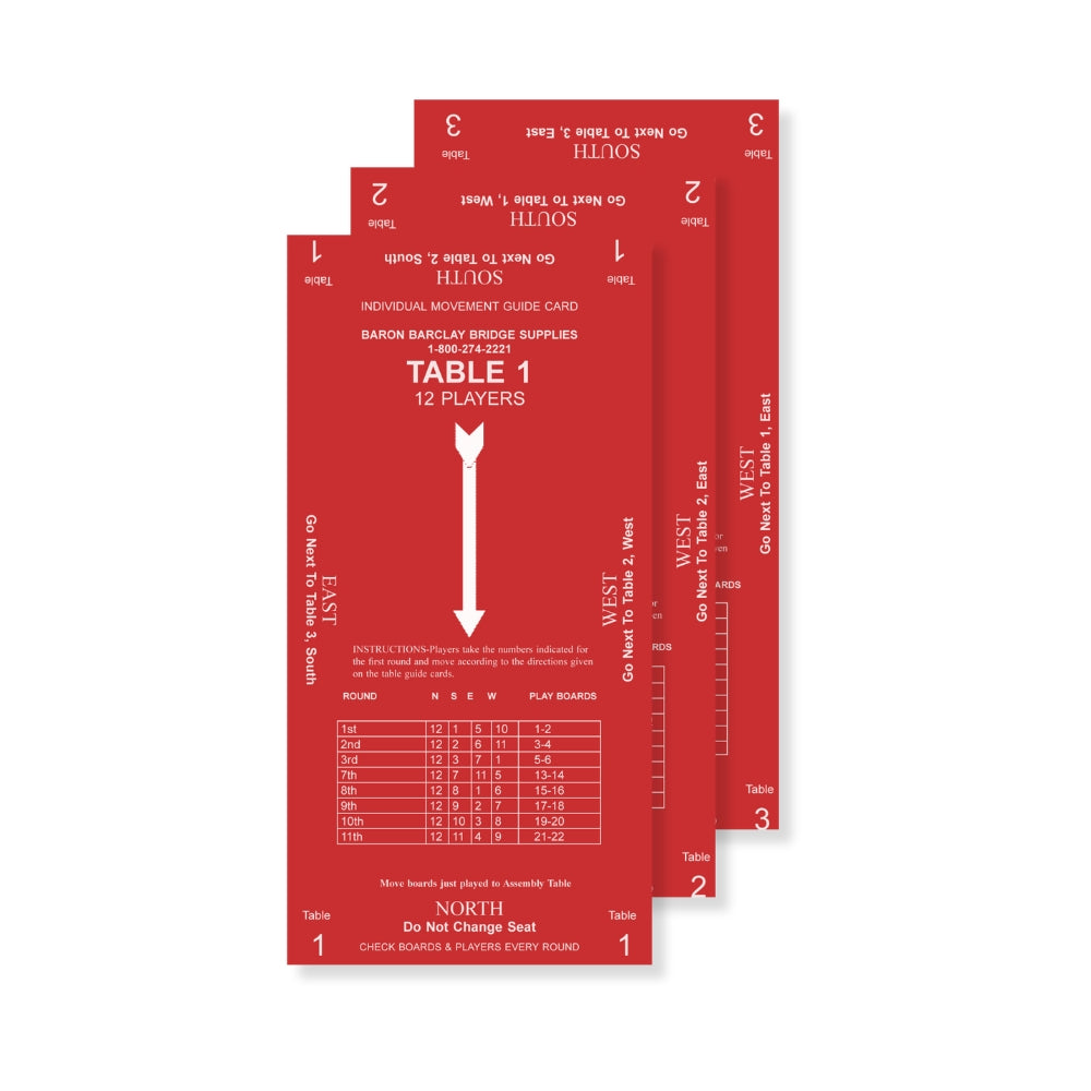 Individual Movement- 12 Players – Baron Barclay Bridge Supply