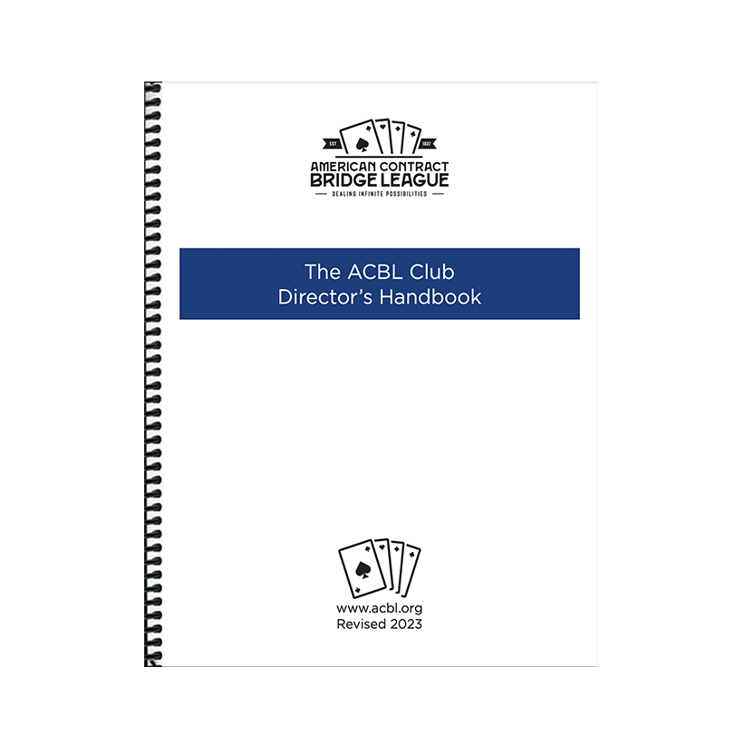 ACBL Club Director Handbook – Baron Barclay Bridge Supply