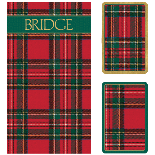 Caspari Bridge Gift Set - Regular Index Plaid- 1 Double Deck Bridge Ca ...